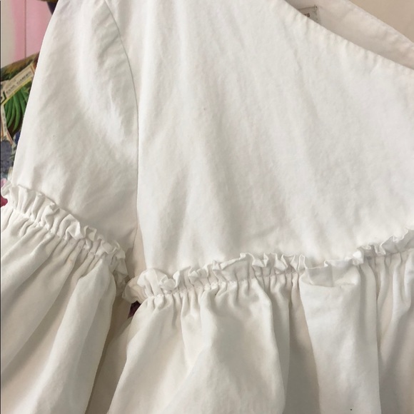 Zara | Tops | Zara One Shoulder Ruffle Cold Shoulder Frill Blous | Poshmark